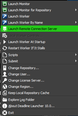Starting a Remote Connection Server — Deadline 10.4.2.2 documentation